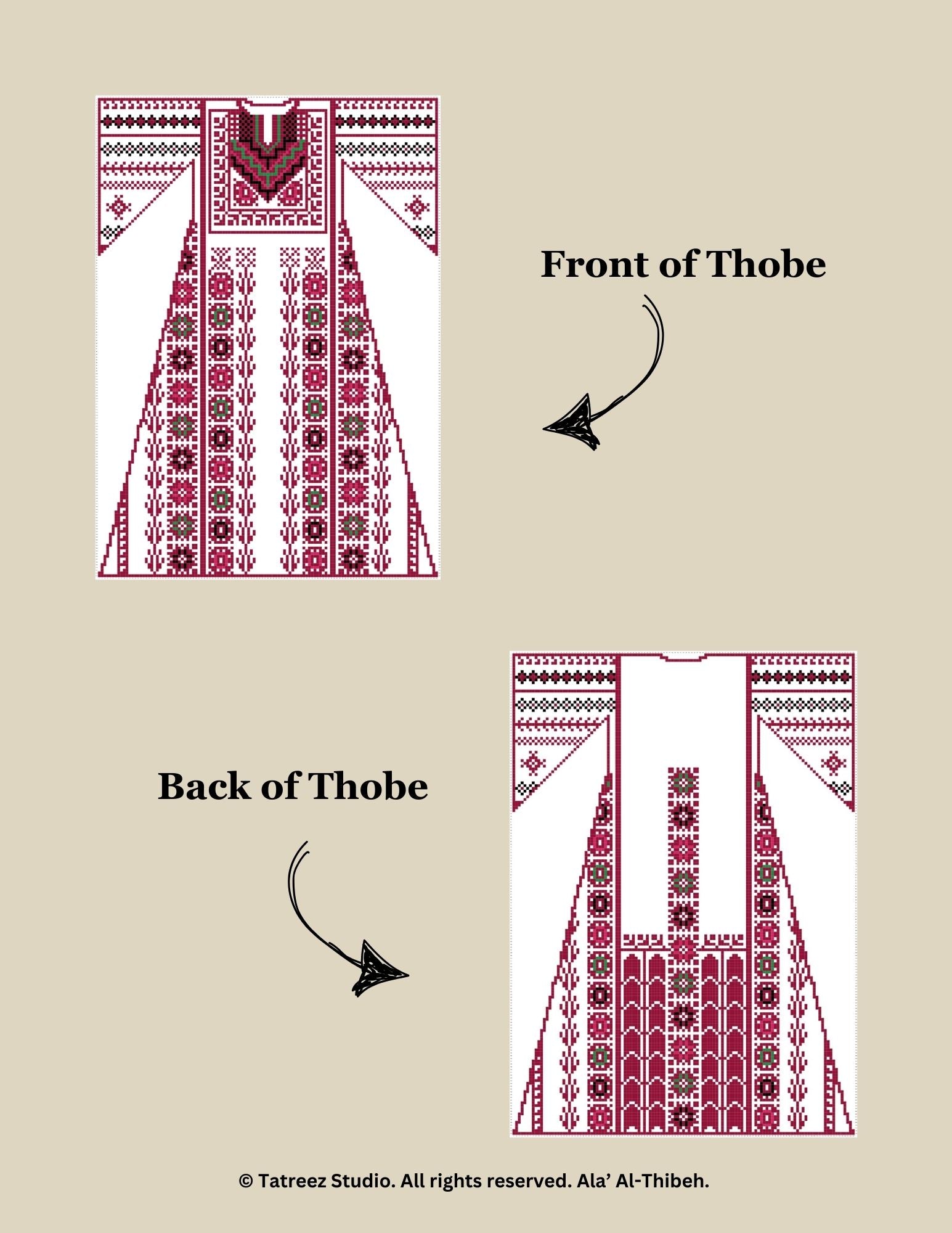 Ramallah Thobe Pattern – Tatreez Studio